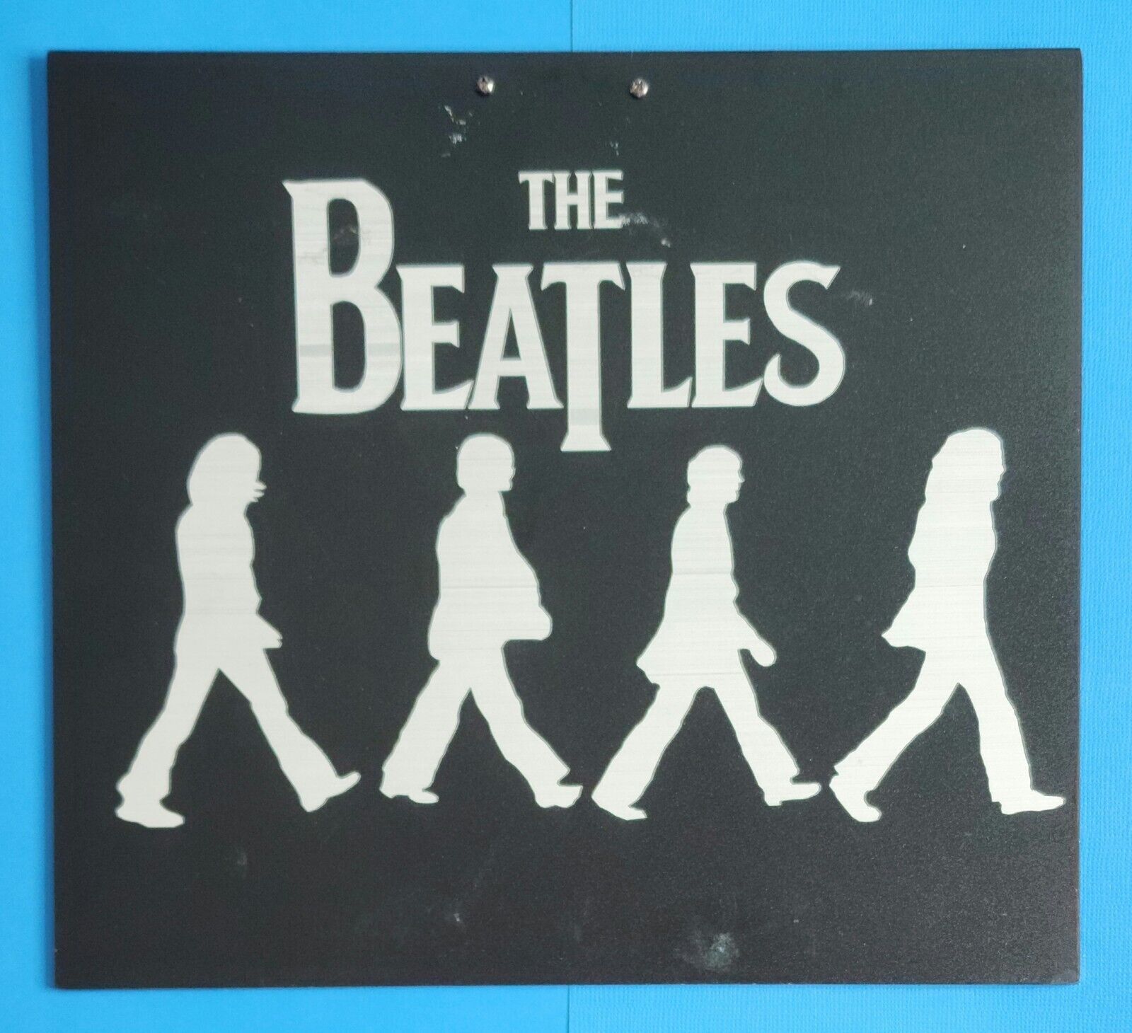The Beatles Logo Abbey Road Walk Style Metal Sign 9 1/4" X 8 1/4" Man ...