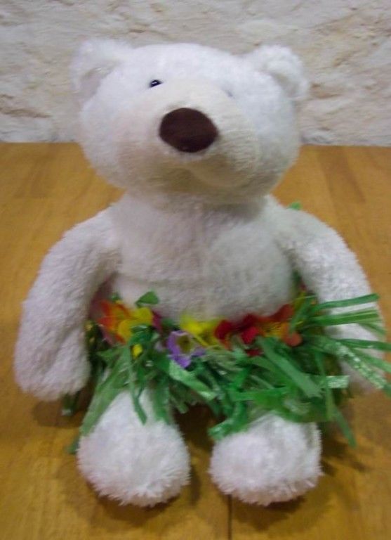 Limited Too Hawaiian HULA TEDDY BEAR IN GRASS SKIRT 16 inches tall ...