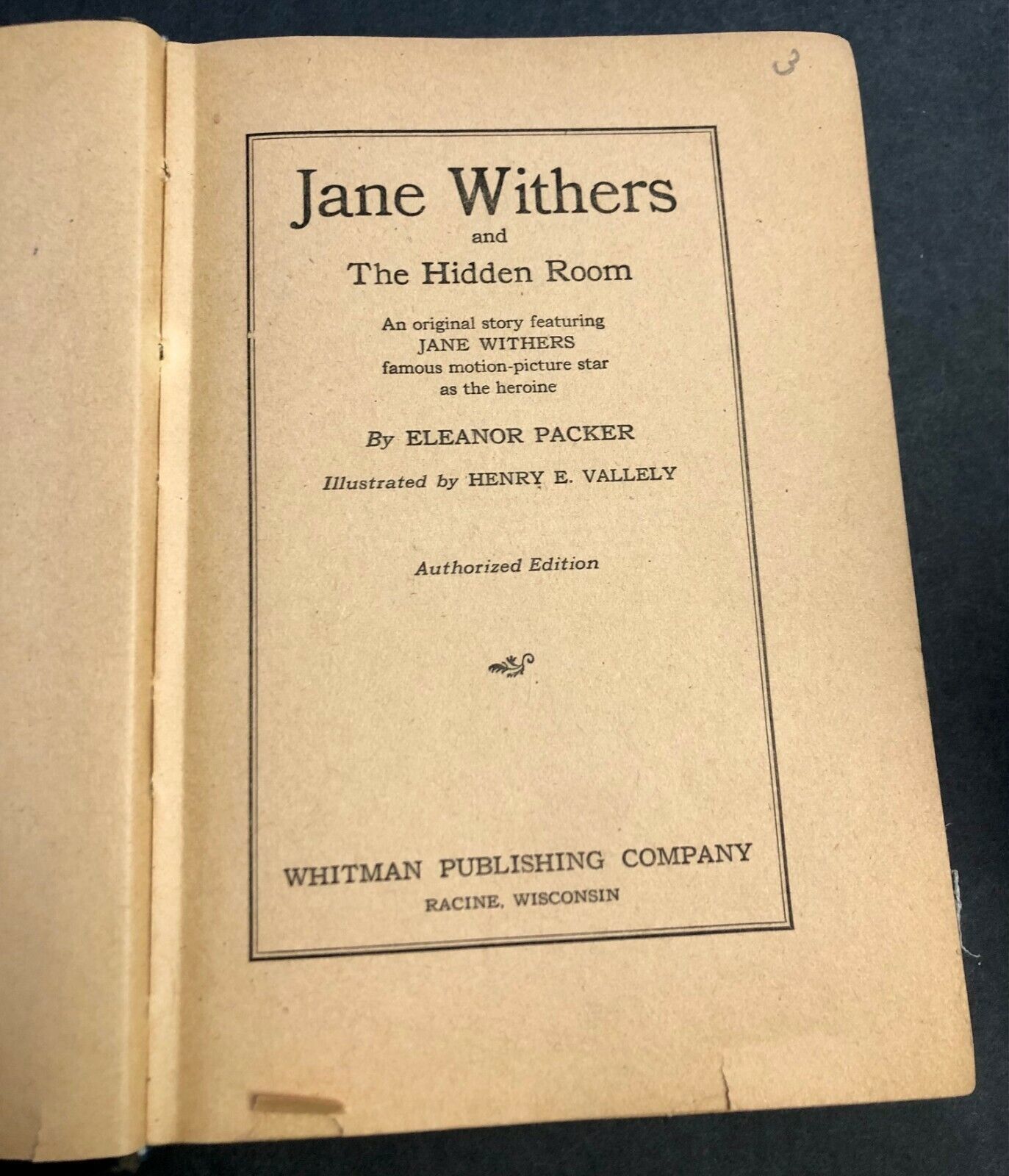 Vintage Book "Jane Withers and the Hidden Room" by Eleanor Packer - Books
