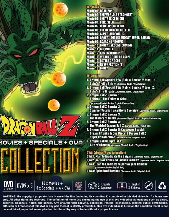 Anime DVD Dragon Ball + DBZ + DBGT + DBS + Movie Collection (Full ...