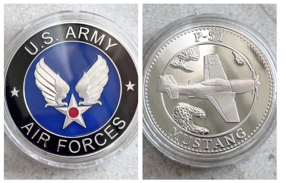 AIR CORPS P-51 MUSTANG 1939-1945 ARMY CHALLENGE COIN - Current ...