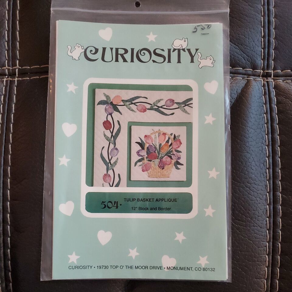 CURIOSITY Tulip Basket Applique 12" Block & Border by Jan Dalton 1991 ...