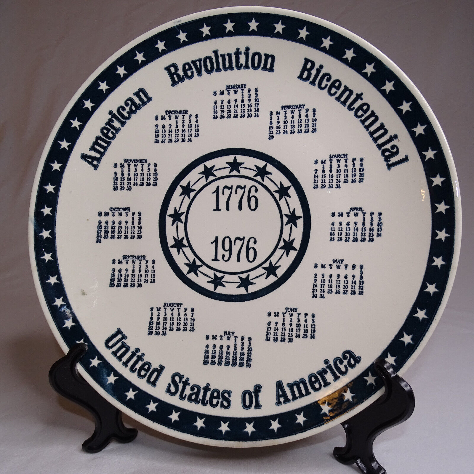 Vintage 1776/1976 American Revolution Bicentennial Plate USA Calendar ...