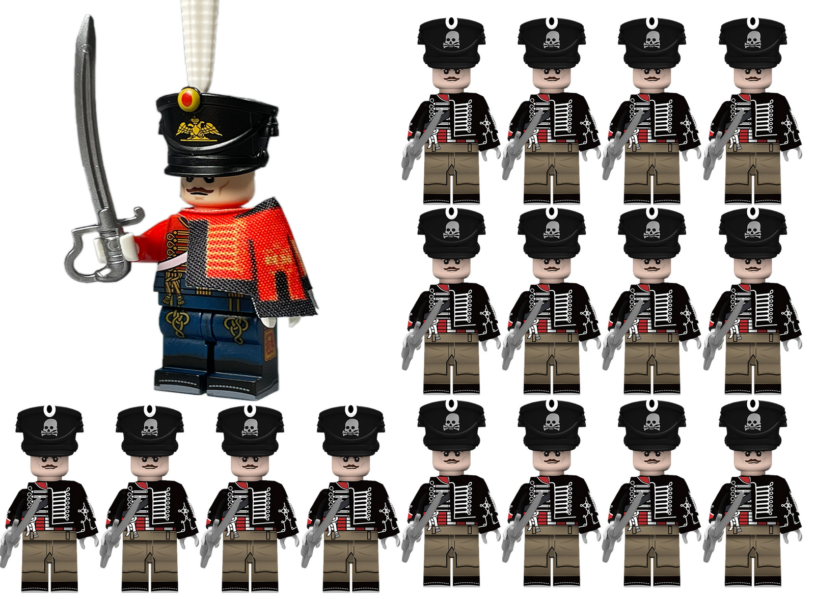 21pcs Napoleonic Total Wars Officers & Prussian Totenkopf Hussars ...