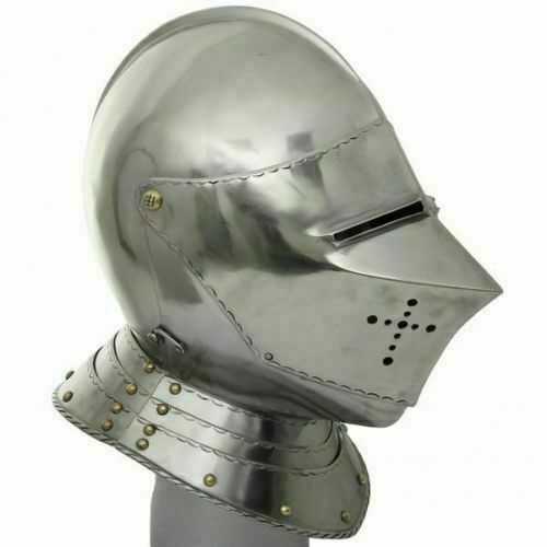 18 gauge SCA LARP Medieval Knight Close Armor Warrior Battle Helmet ...