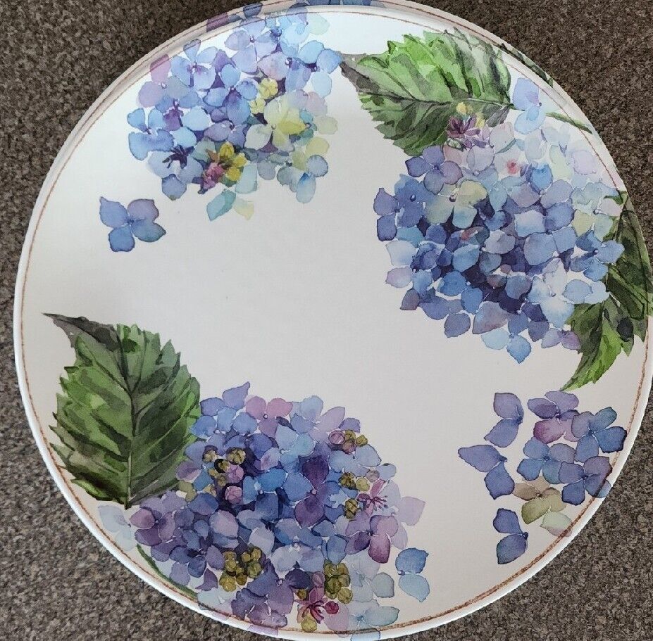 BASICS™ ~ Set of 4 ~ BLUE HYDRANGEAS Pattern ~ Melamine ~ 10.5" Dinner ...