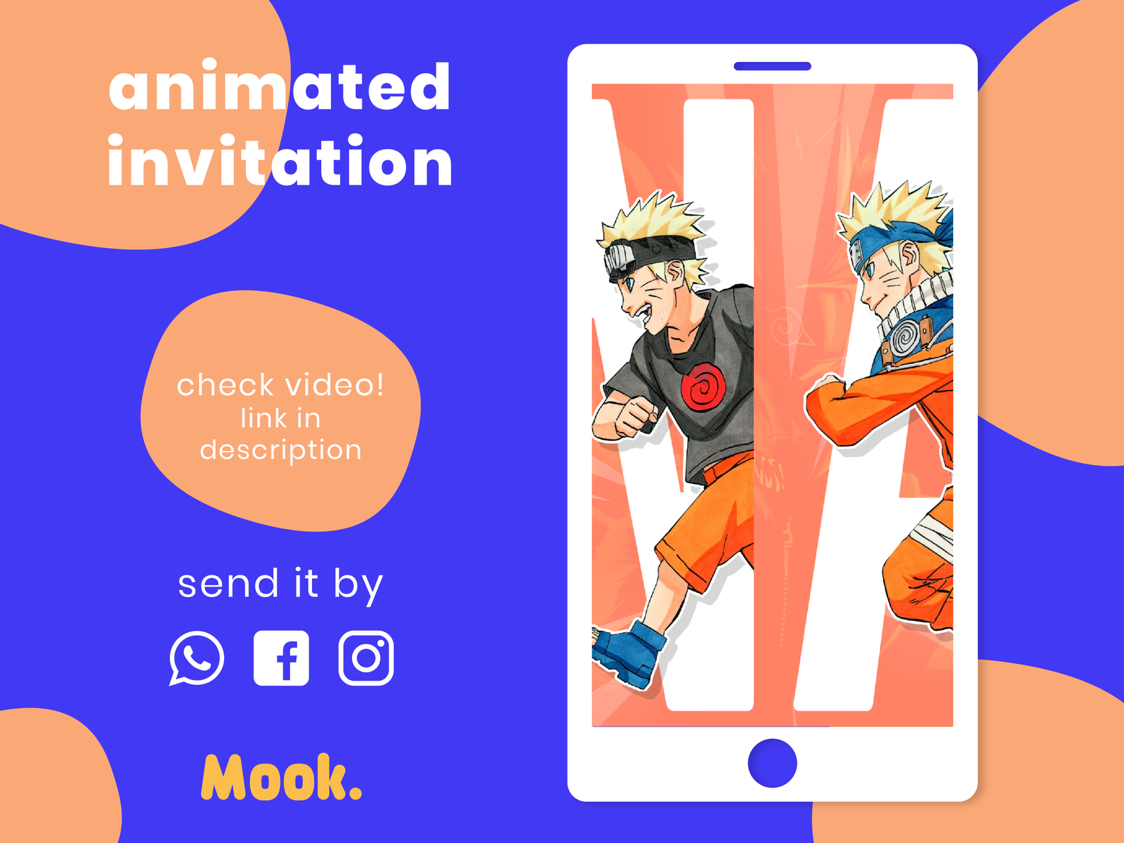 Naruto Invitation, Naruto Video Invitation, Naruto Birthday Invitation ...
