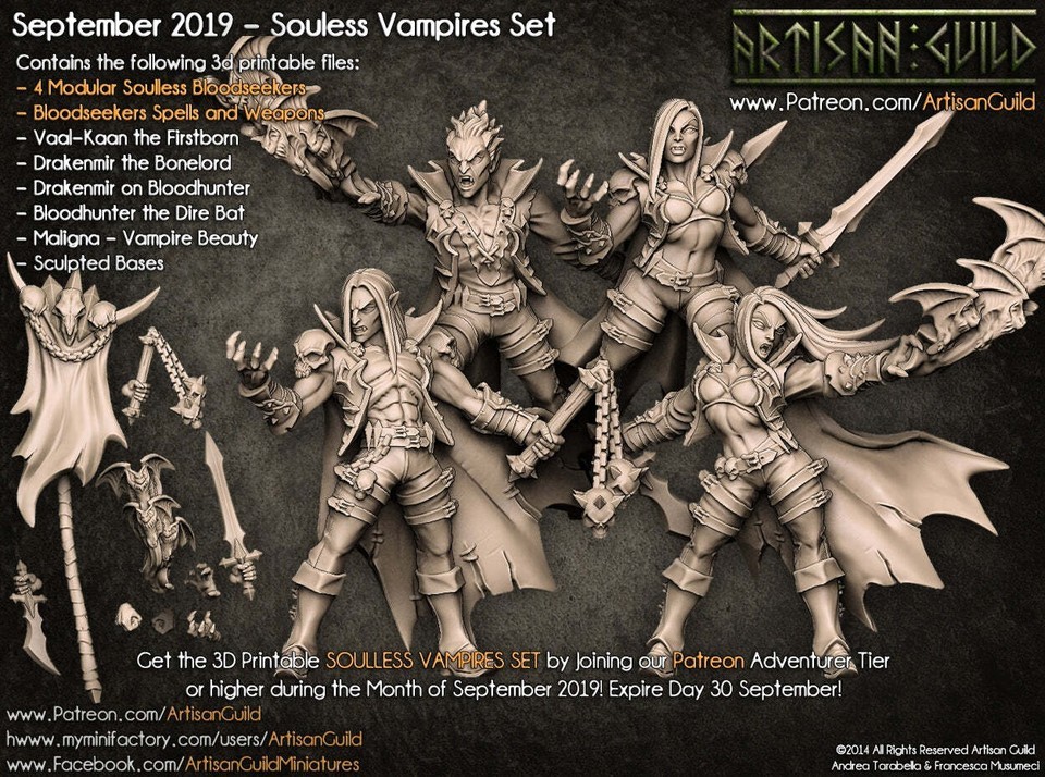 3D Printed Artisan Guild Soulless Bloodseekers Soulless Vampires Set ...