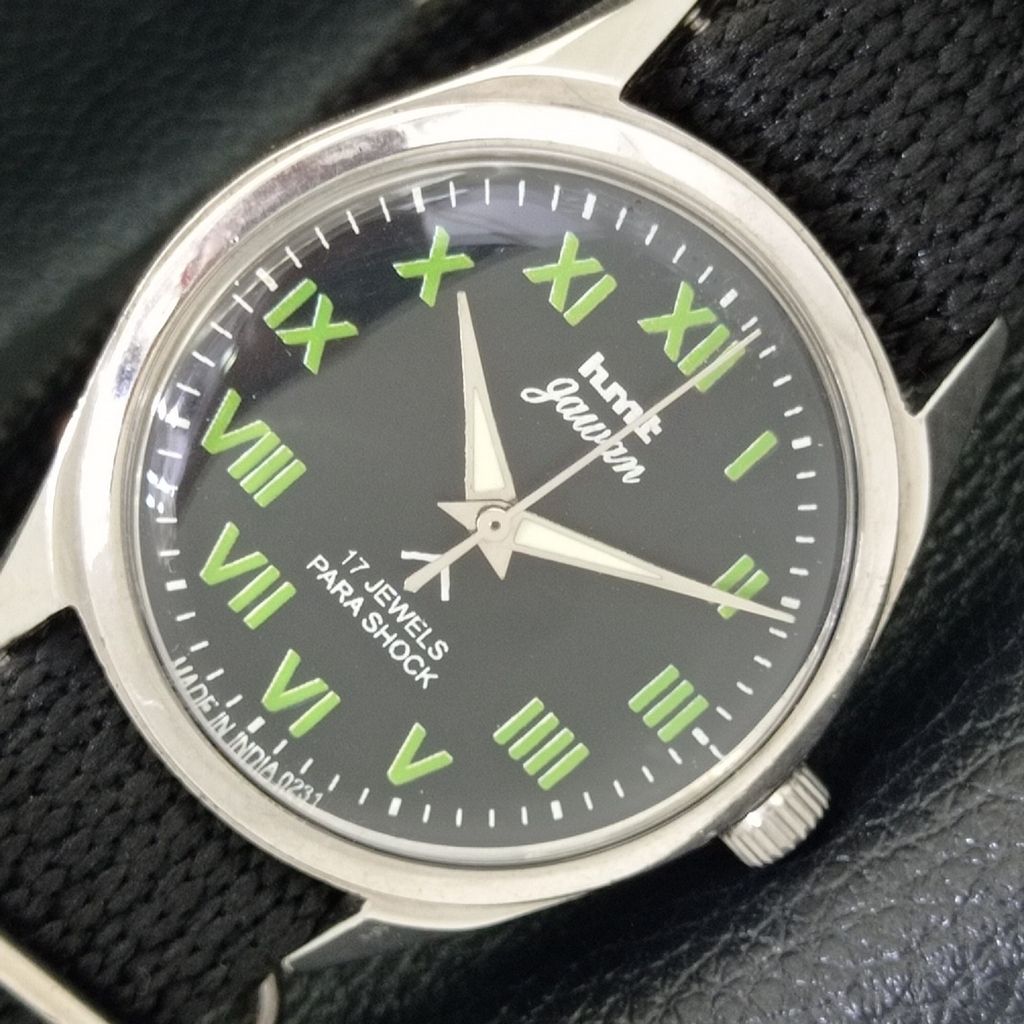 HMT JAWAN INDIAN HAND-WINDING MENS BLACK COLOR DIAL WATCH a431076-1 ...