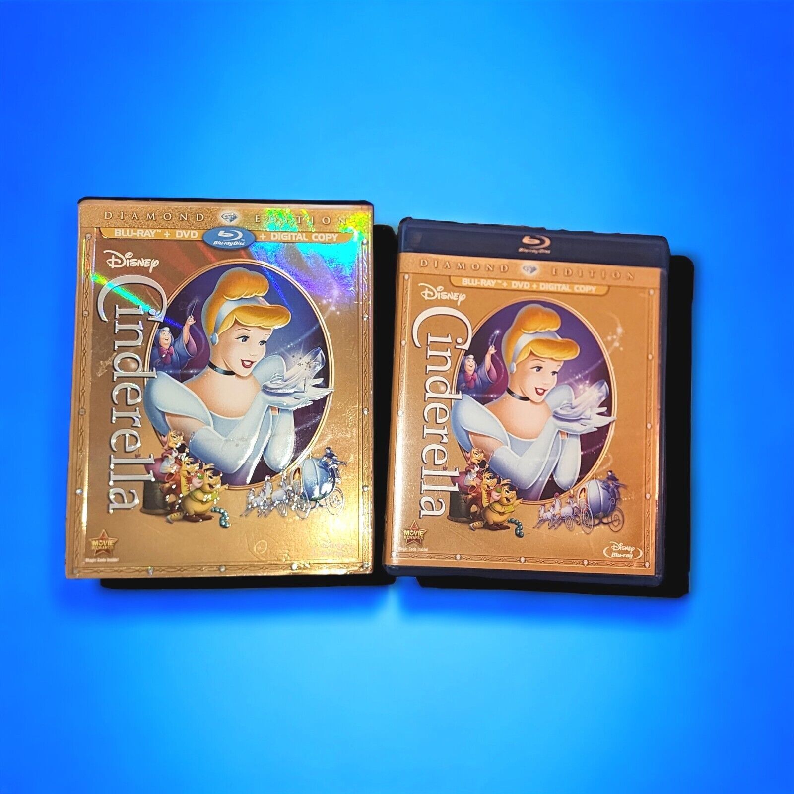 Disney Cinderella Blu Ray Dvd Diamond Edition With Slipcover 3 Discs Dvds And Blu Ray Discs