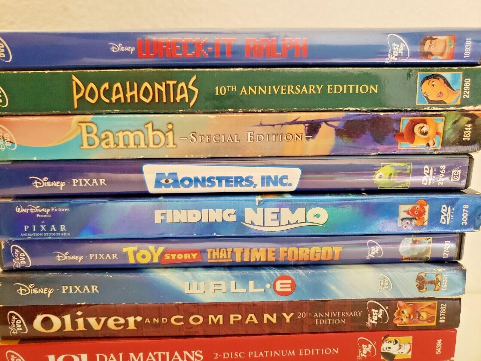 Disney 12 Movie DVD Lot Pixar Wreck it Ralph Oliver and Co Bambi Nemo ...