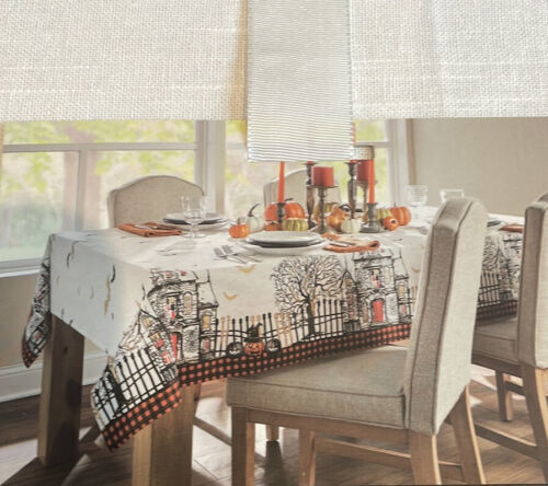 Max Studio Tablecloth Halloween theme Pumpkin 60”x 84”Haunted House ...