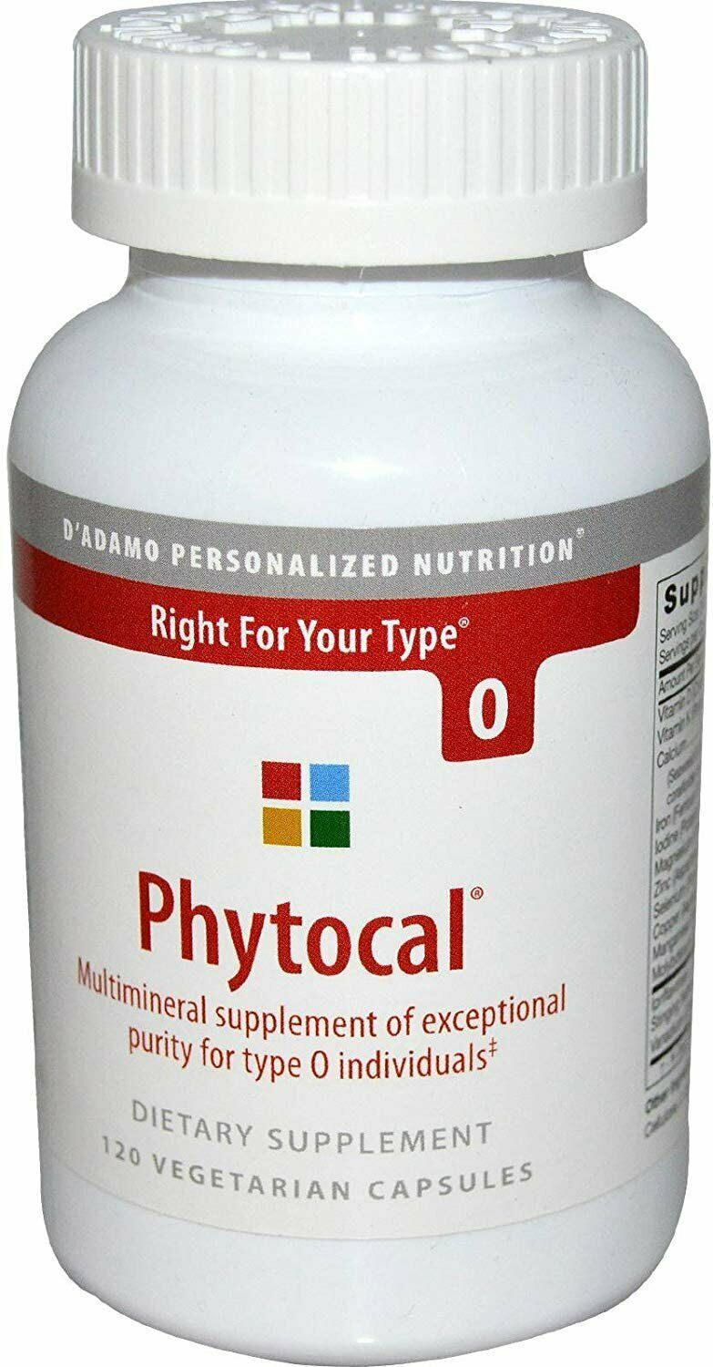 D'Adamo Personalized Nutrition Phytocal O 120 vegetarian Caps Exp: 4/ ...