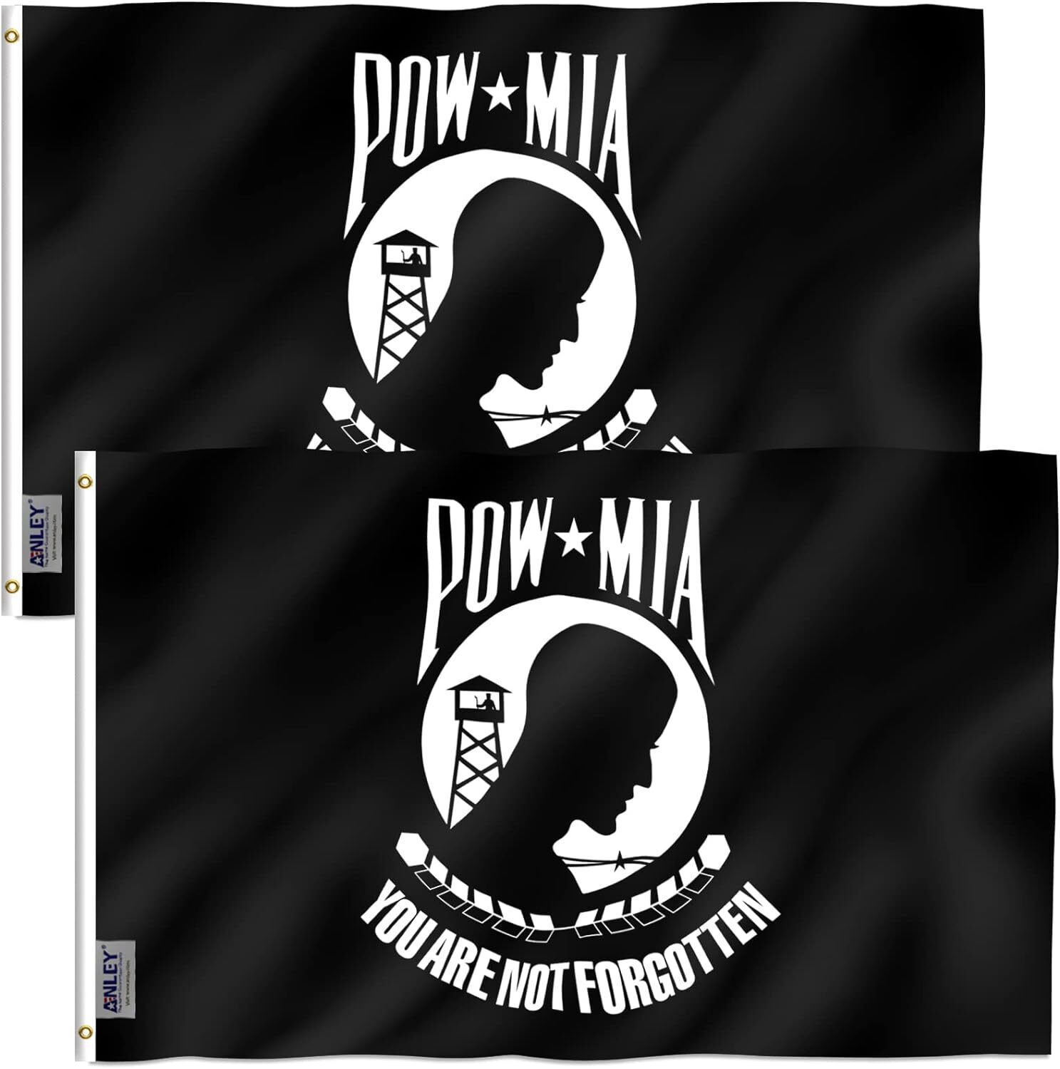 Anley 2Pcs 3x5 Ft POW MIA Flag You are Not Forgotten Prisoner of War ...