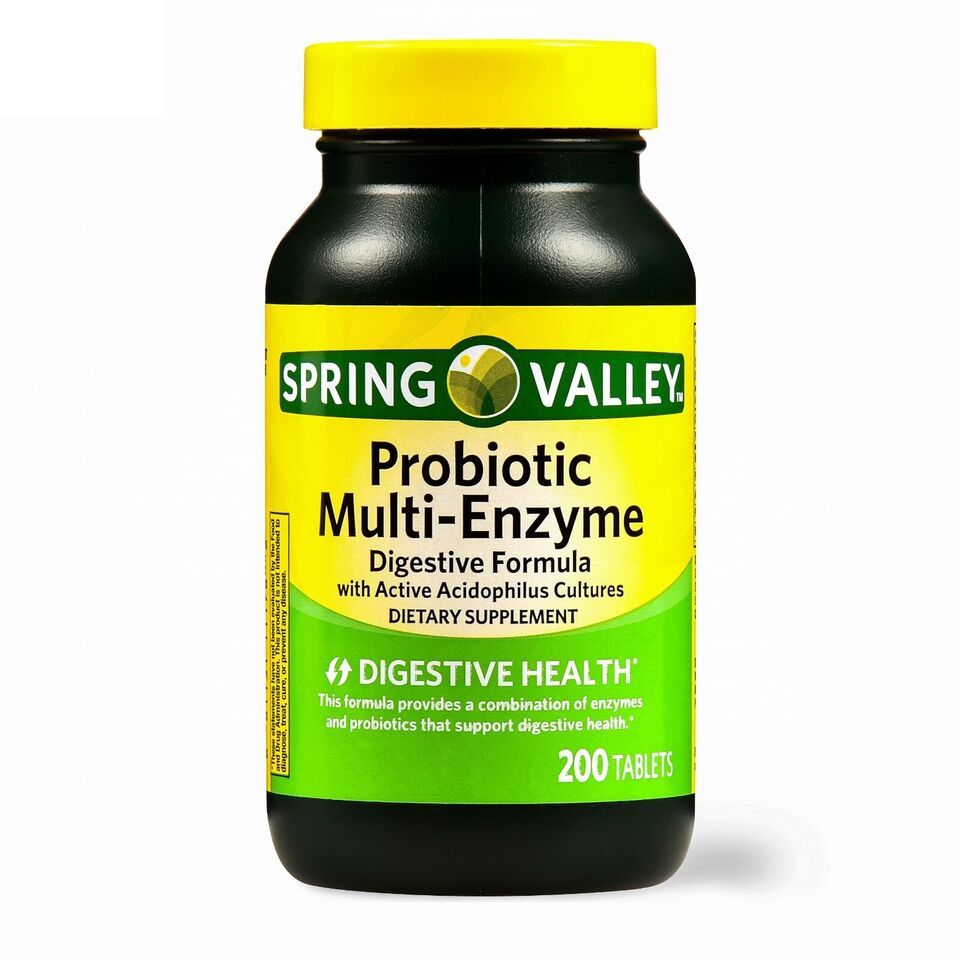 Spring Valley Probiotic Multi-Enzyme Digestive Formula, 200 Tablets ...