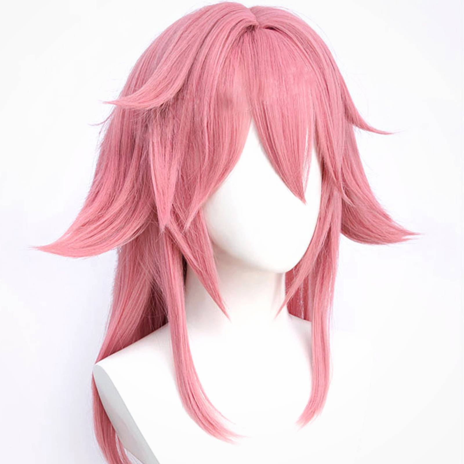 Genshin Impact Yae Miko Cosplay, Pink Curly cosplay party wig, Inazuma ...