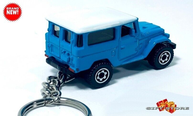 RARE HTF KEYCHAIN BLUE TOYOTA LAND CRUISER FJ40 JAPAN CUSTOM Ltd GREAT ...