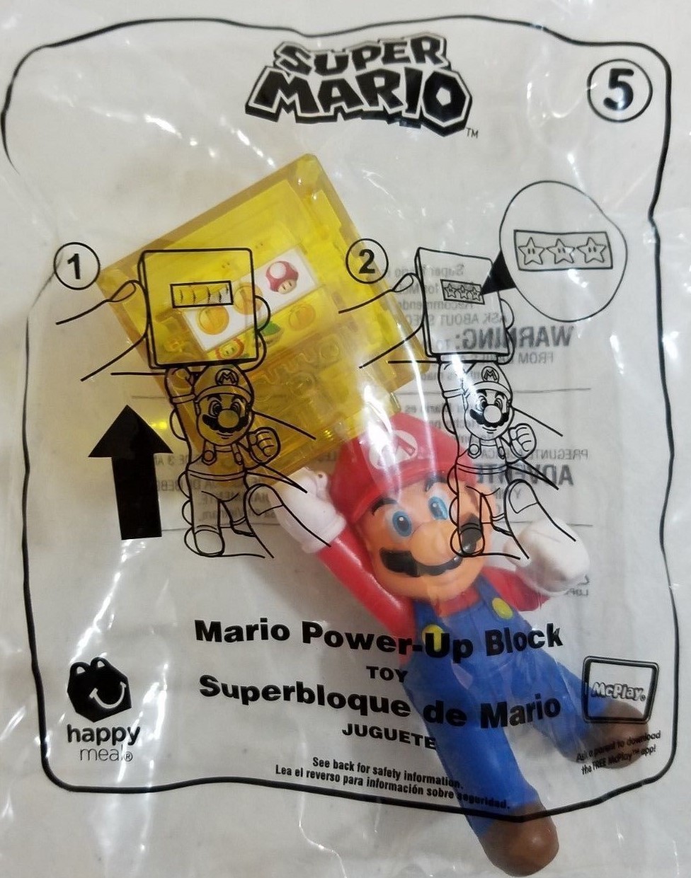 POWER-UP BLOCK Super Mario McDonald's Happy Meal Toy #5 2018 NEW - Fast ...