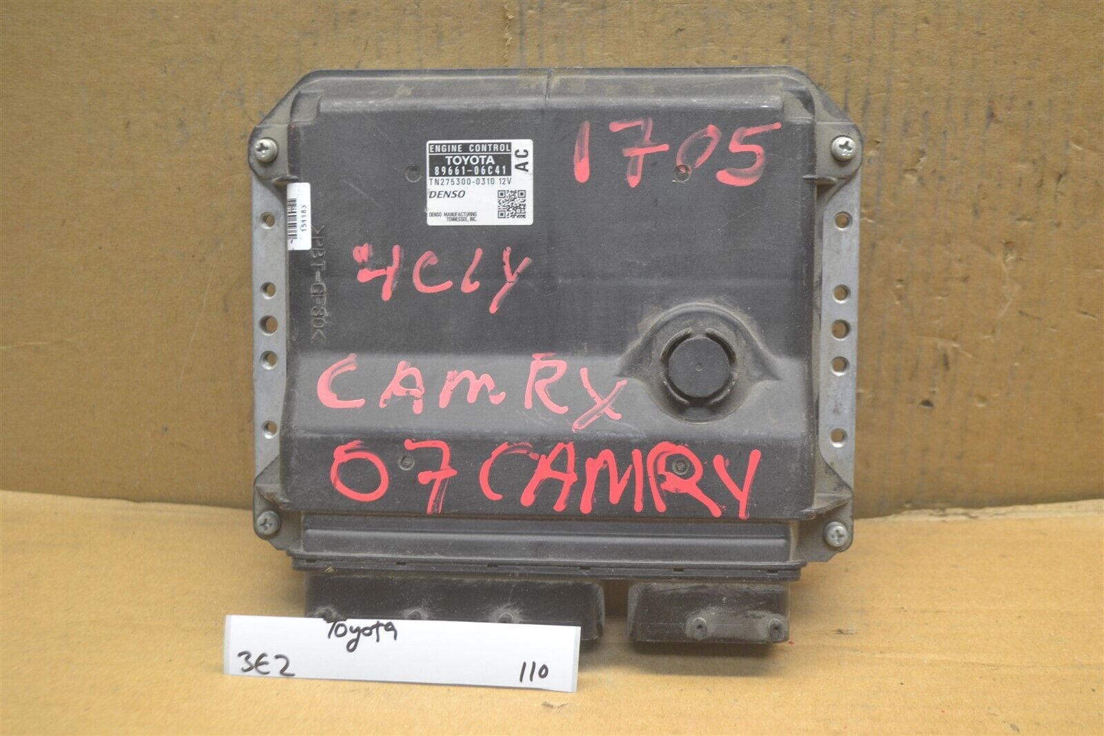 2007 Toyota Camry Engine Control Unit ECU 8966106C41 Module 110-3e2 ...