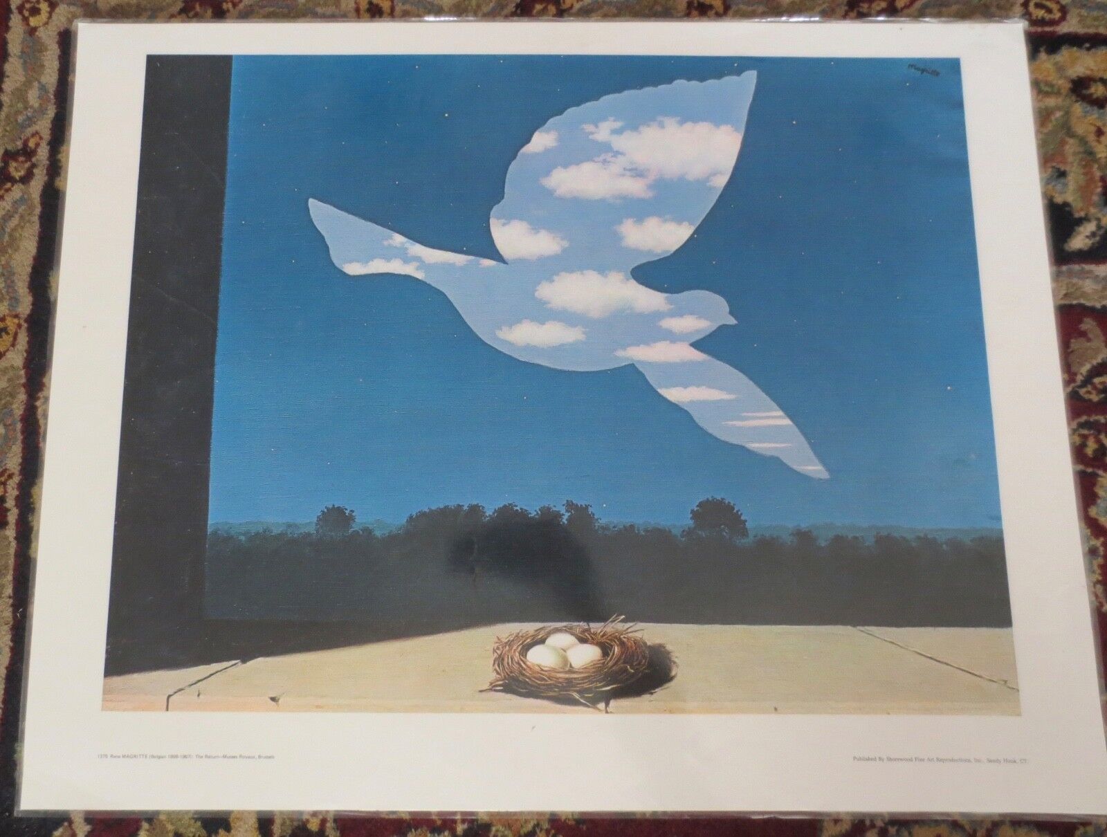 Rene Magritte - "The Return" - Shorewood Original Laminated Art Print ...