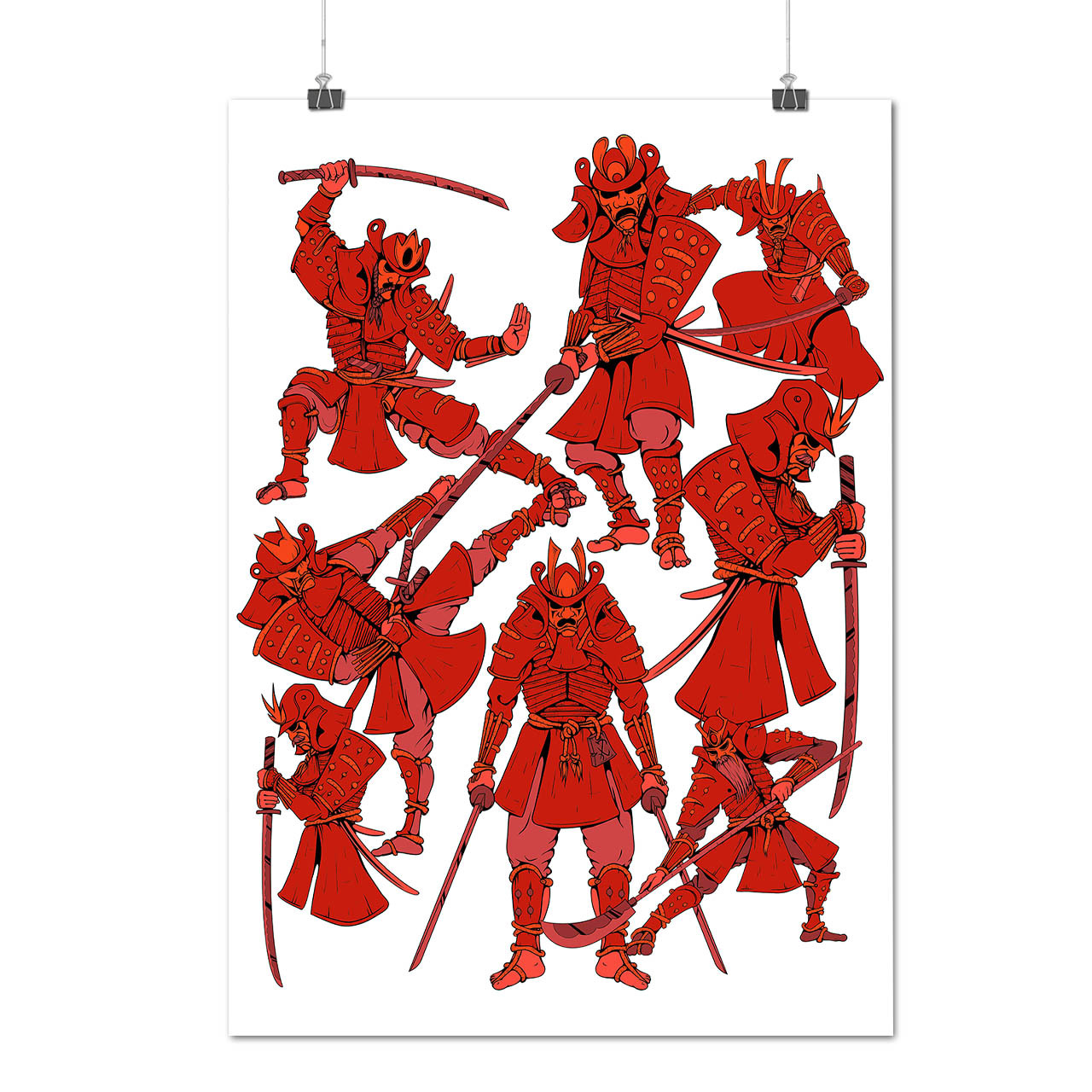 Samurai Warrior Fantasy Japan Warrior Matte/Glossy Poster A0 A1 A2 A3 ...