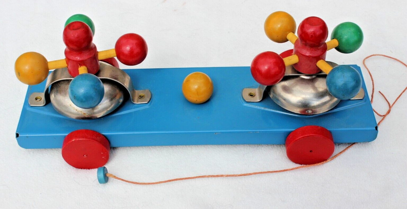 VINTAGE COLLECTIBLE #851 DOUBLE RING-A-ROUND PULL TOY MFG THE GONG BELL ...