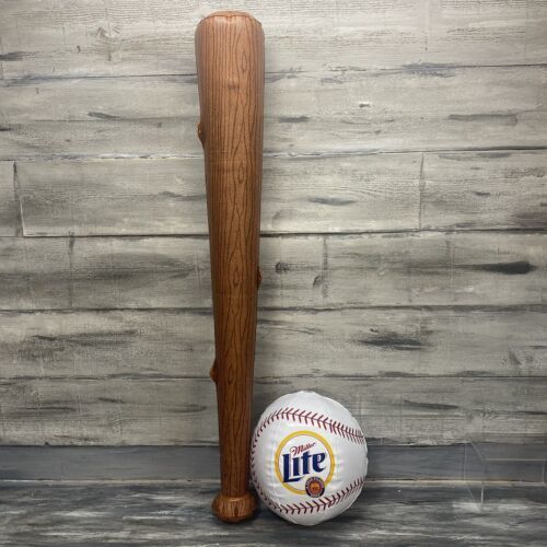 Miller Lite Beer Inflatable Blow Up Baseball & Bat Large Man Cave - Other