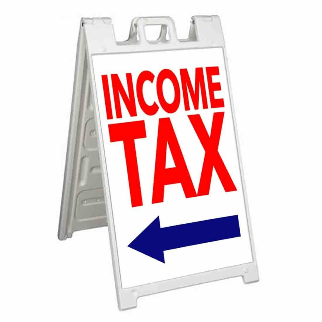 INCOME TAX LEFT ARROW Signicade 24x36 Aframe Sidewalk Sign Banner Decal ...