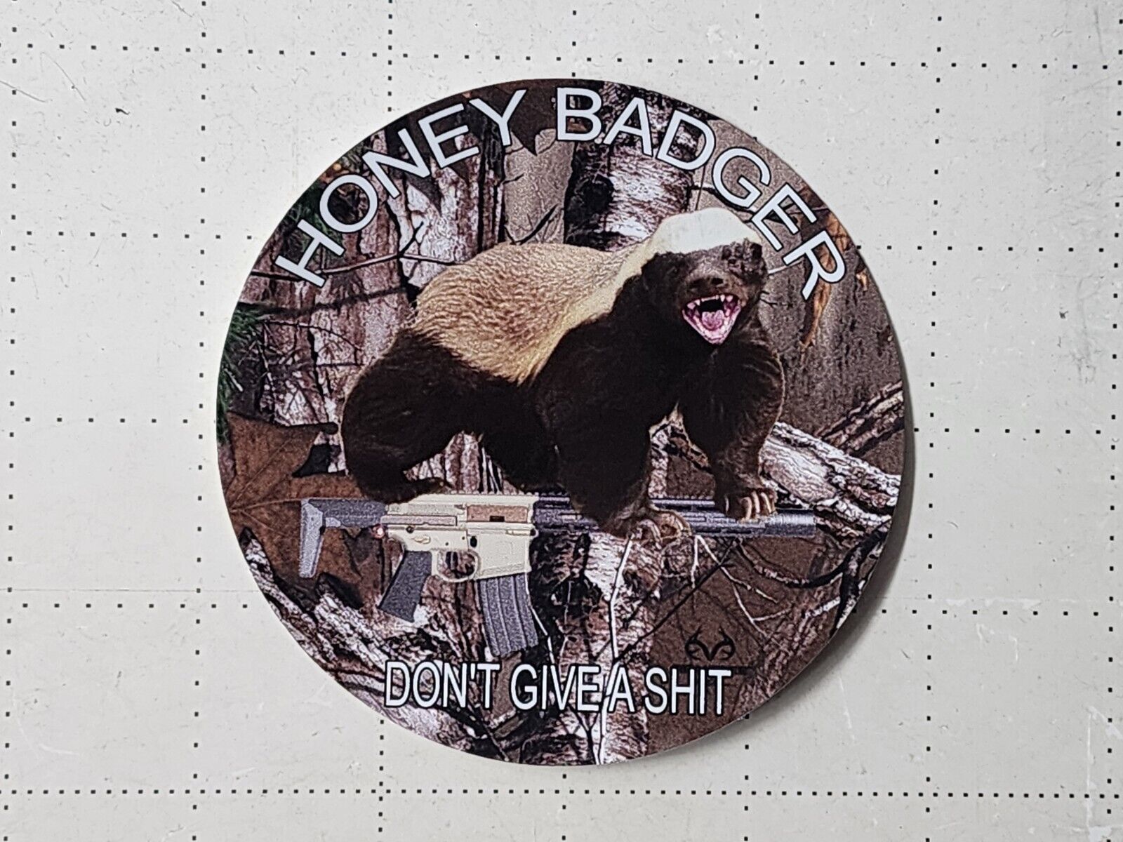 Honey Badger Don't Give a $hit camo vinyl 4" Don't care Logo Vinyl ...
