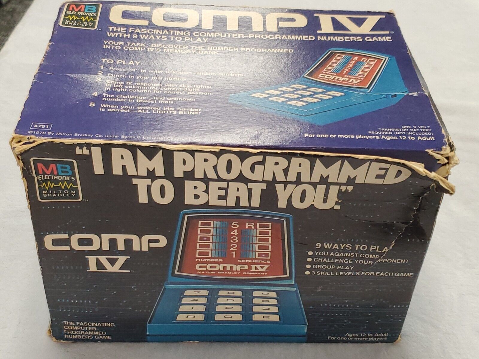 1978 Milton Bradley Comp IV Game in Original Box - Vintage Manufacture