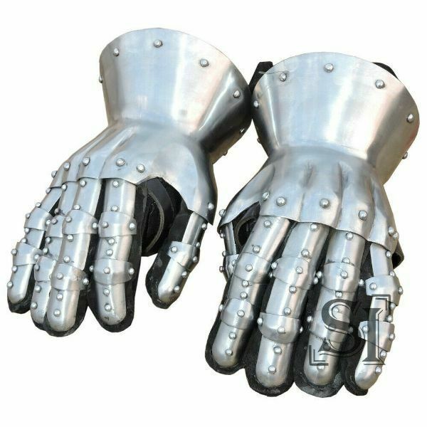 Medieval Functional Gauntlets Gloves 18 gauge Steel Knight Armor ...