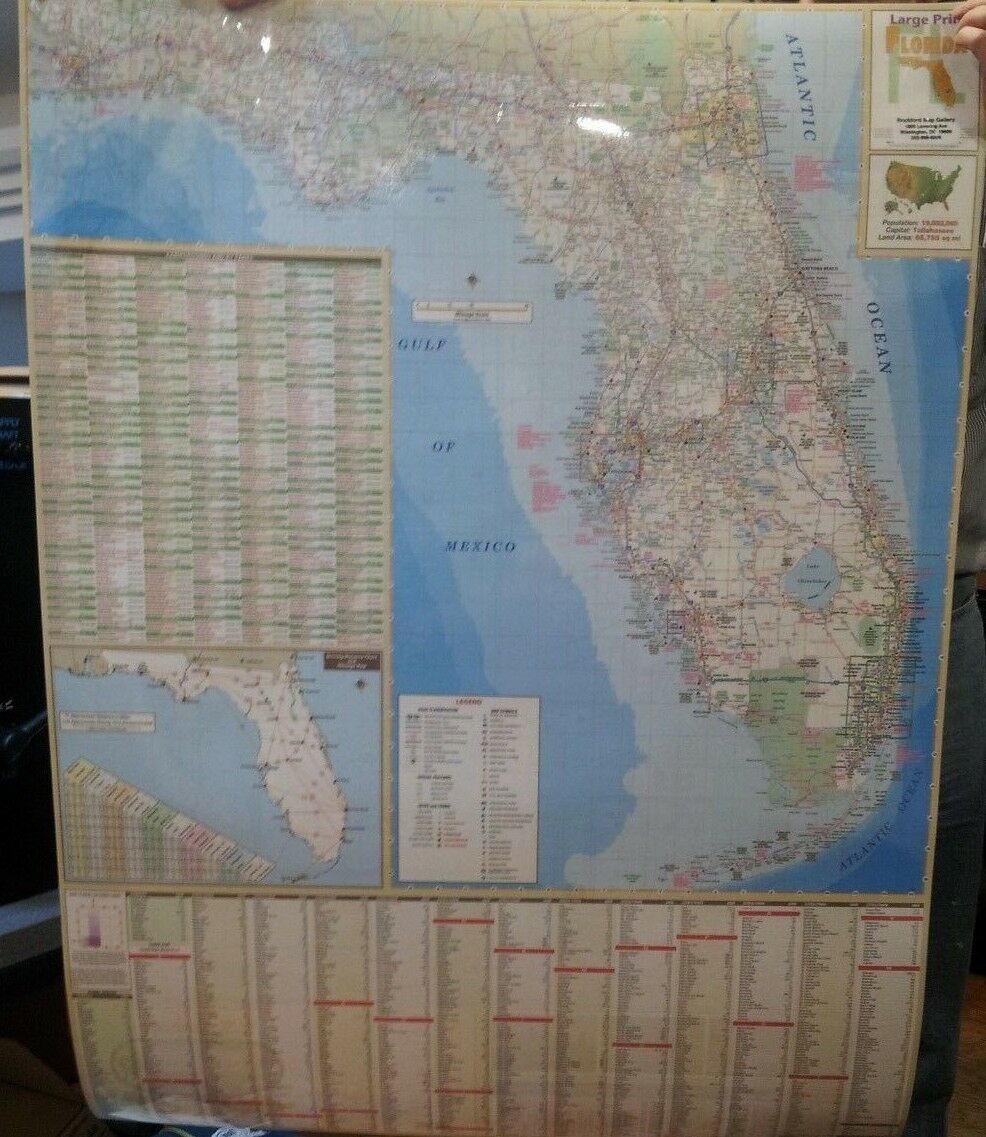 Florida State Highway Laminated Wall Map (MSI) - Maps & Atlases