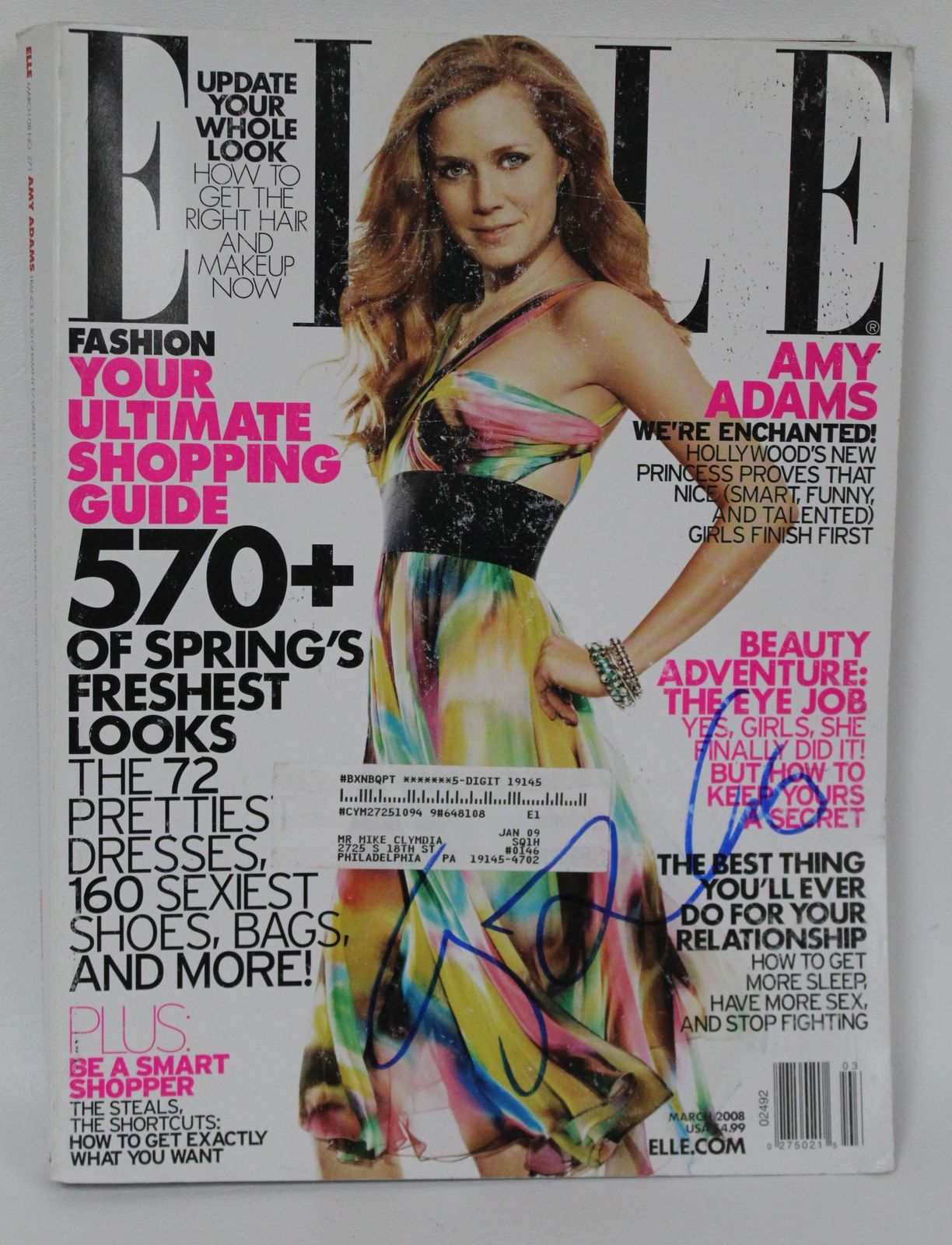 Amy Adams Autographed Complete "Elle" Magazine - Movies