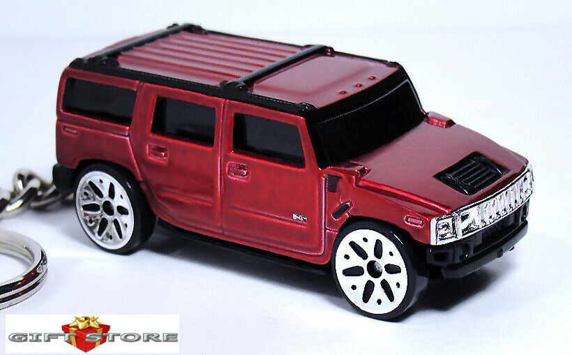RARE! KEY CHAIN RED METALLIC & BLACK HUMMER H2 HUMVEE 4X4 CUSTOM ...