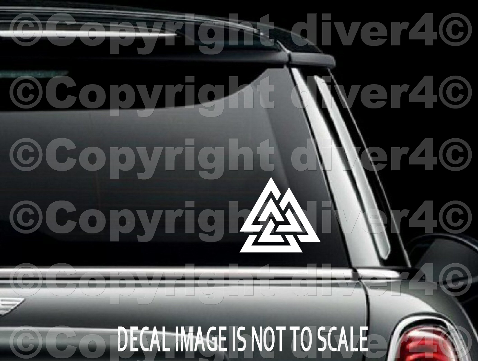 Valknut Odin Norse God Viking Symbol Car Window Decal Sticker US Seller ...