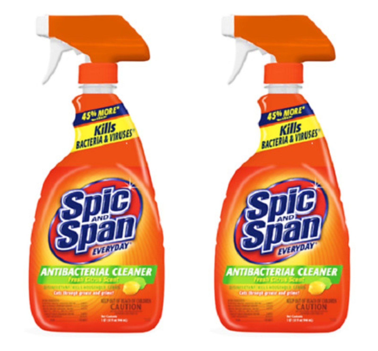 2 Pk Spic And Span Everyday Ab Multi Surface Spray Cleaner Fresh Citrus 32 Oz Cleaning Products