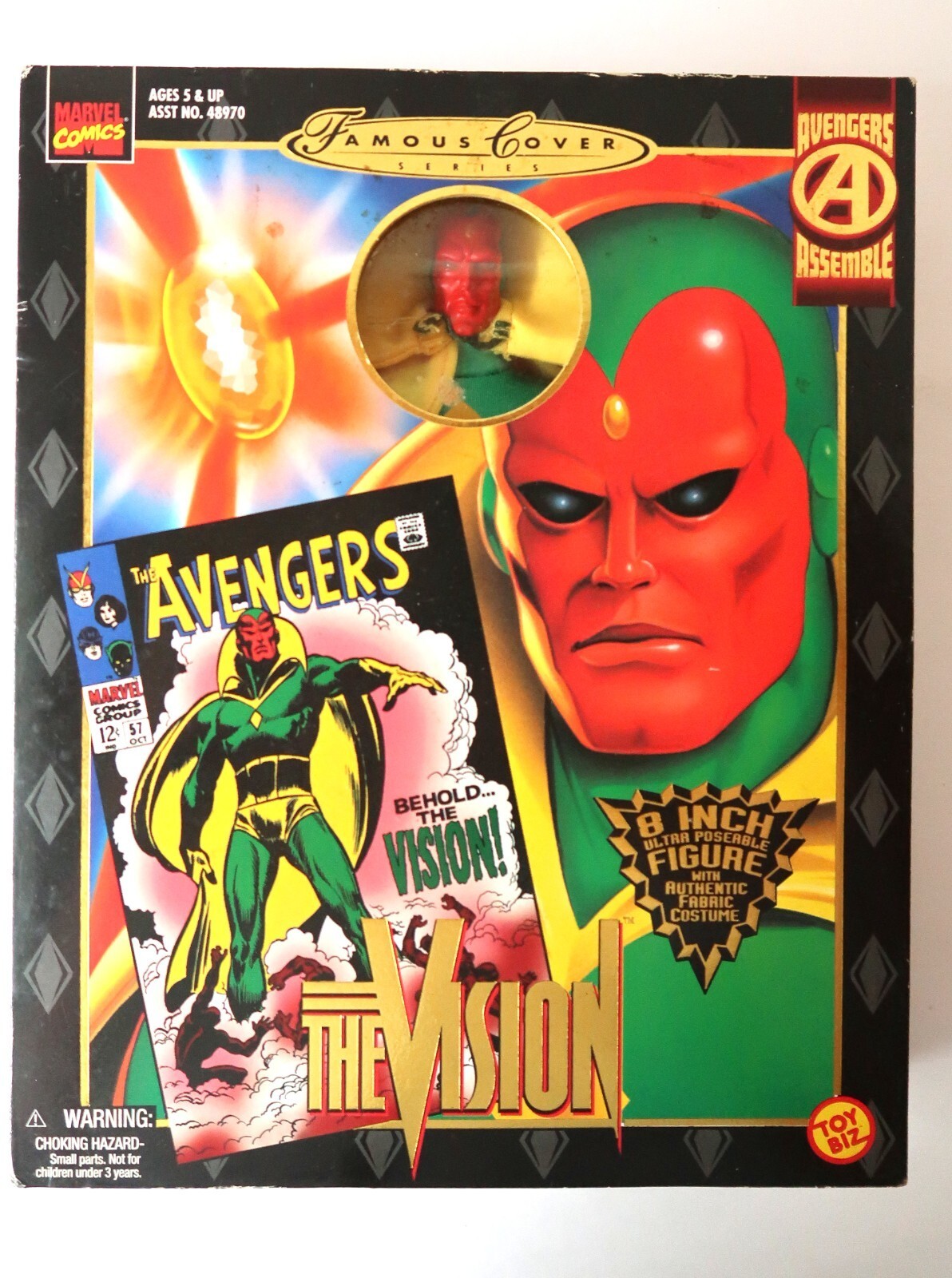 Marvel Famous Covers 8" Avengers The Vision Poseable Figure Fabric ...