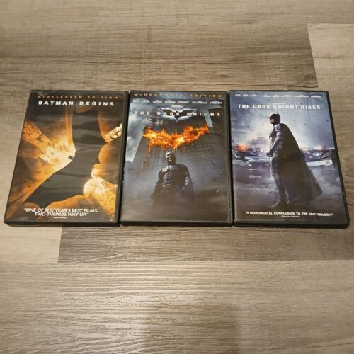 The Dark Knight Trilogy Batman Begins, The Dark Knight Rises 3 DVD Lot Bundle - DVDs & Blu-ray Discs