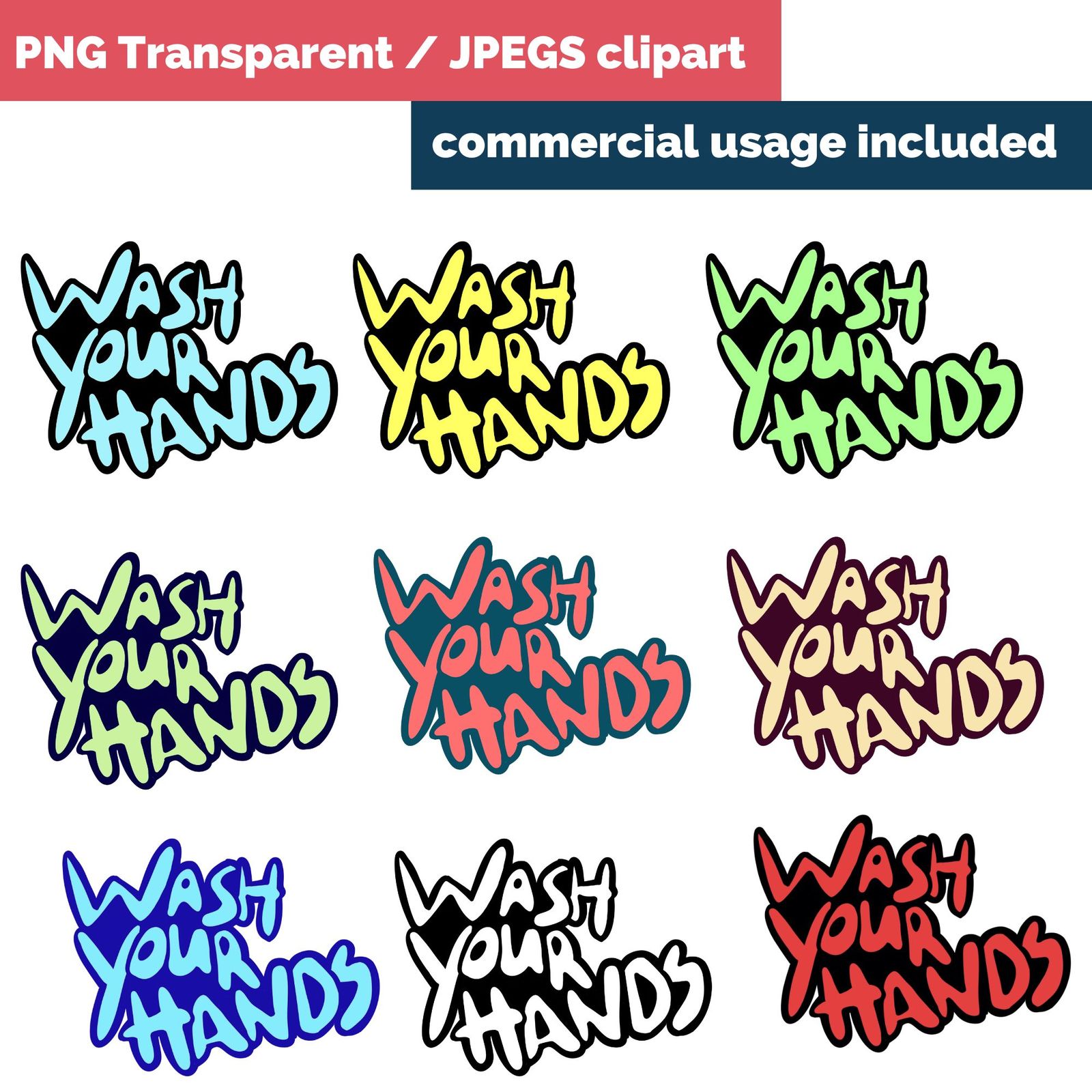 Wash your hands commercial-grade clipart - perfect for your small ...