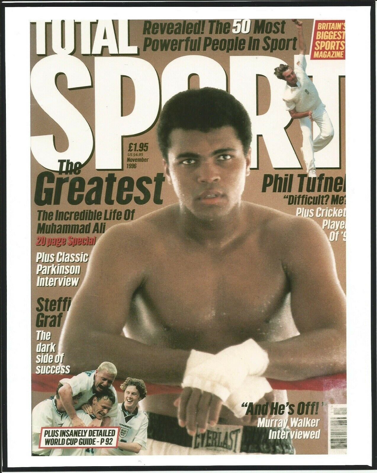 1996 November Issue of Total Sport Magazine With MUHAMMAD ALI - 8" x 10 ...