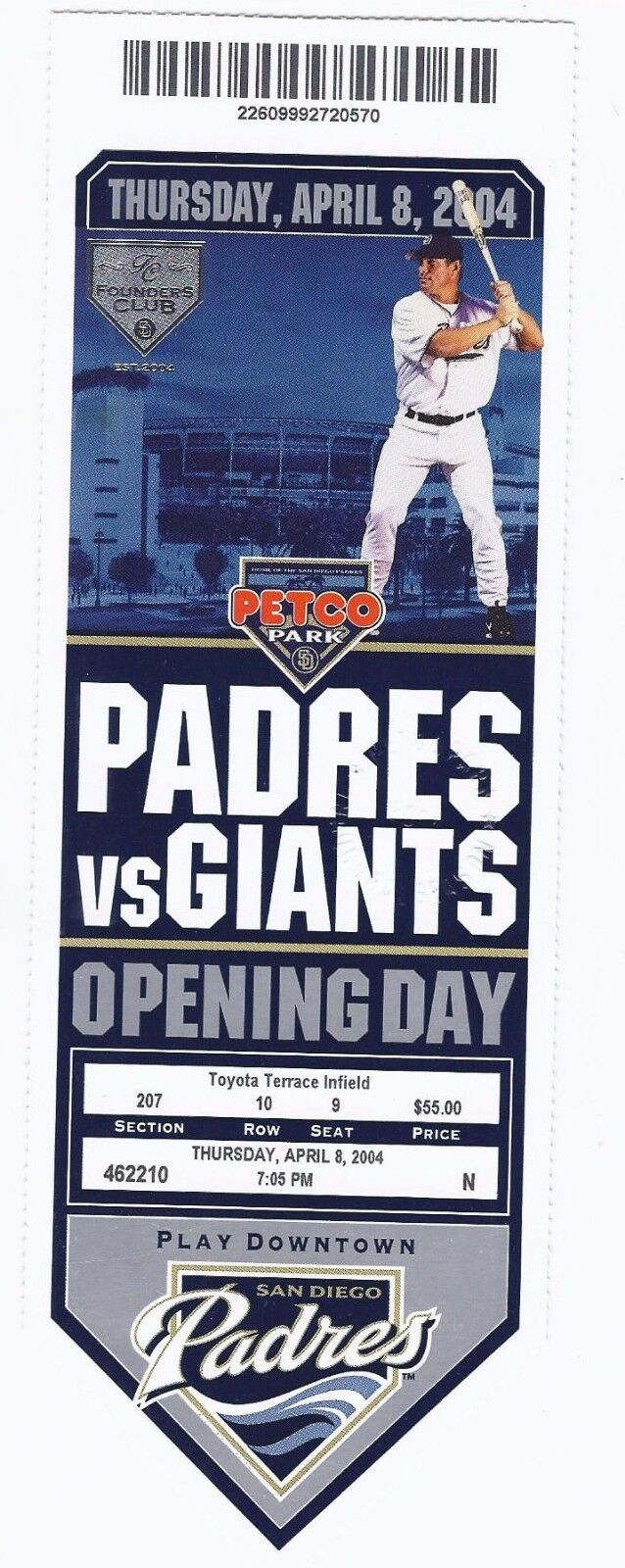 2004 San Diego Padres First Ever Game At Petco Park Full Unused Season ...