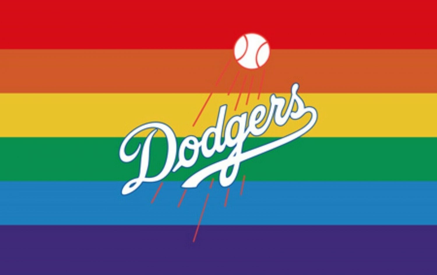 Los Angeles Dodgers Pride Flag 3x5ft Banner Polyester Baseball World ...