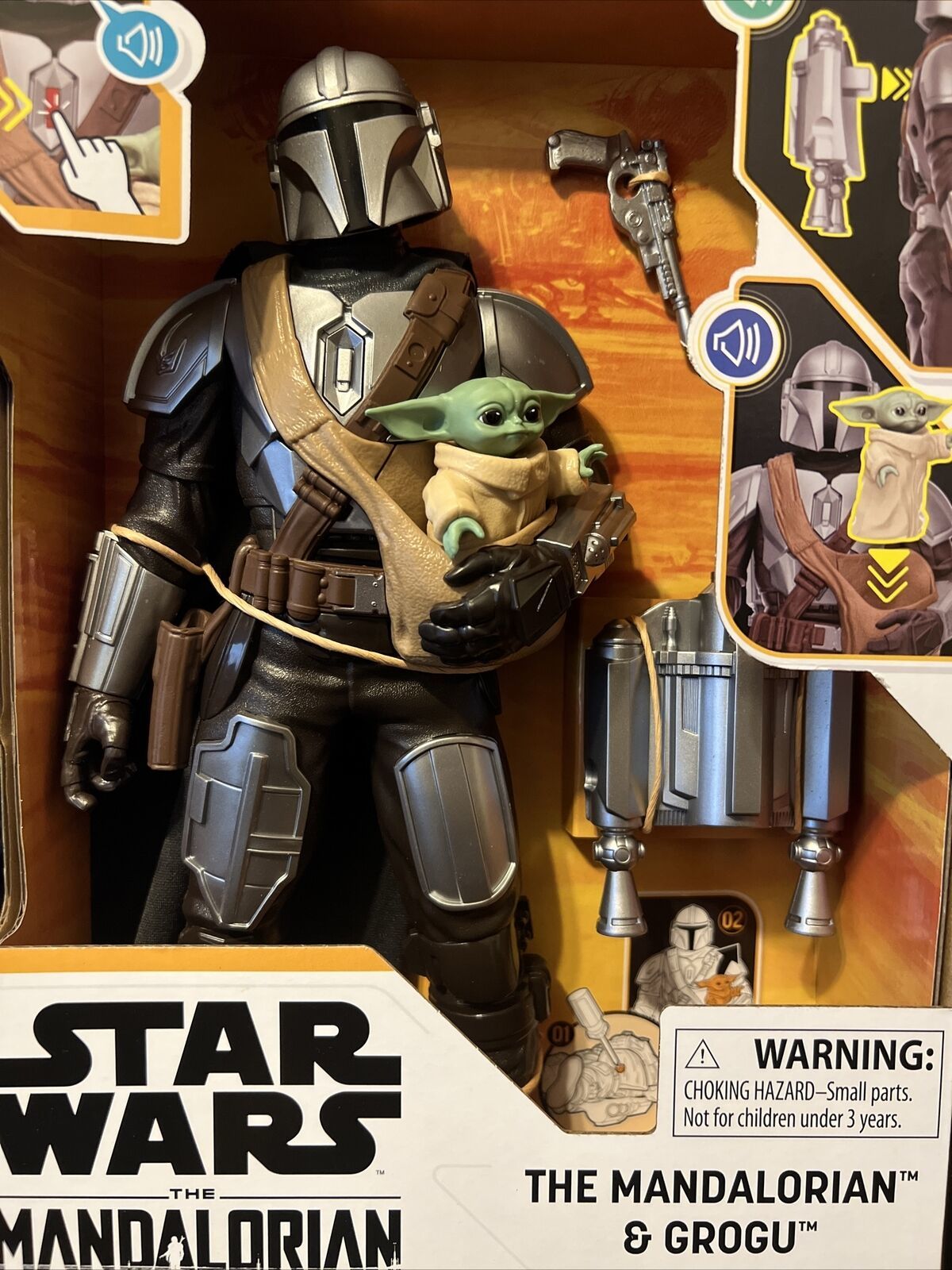 Star Wars Galactic Action The Mandalorian & Grogu Figure 12” Action ...