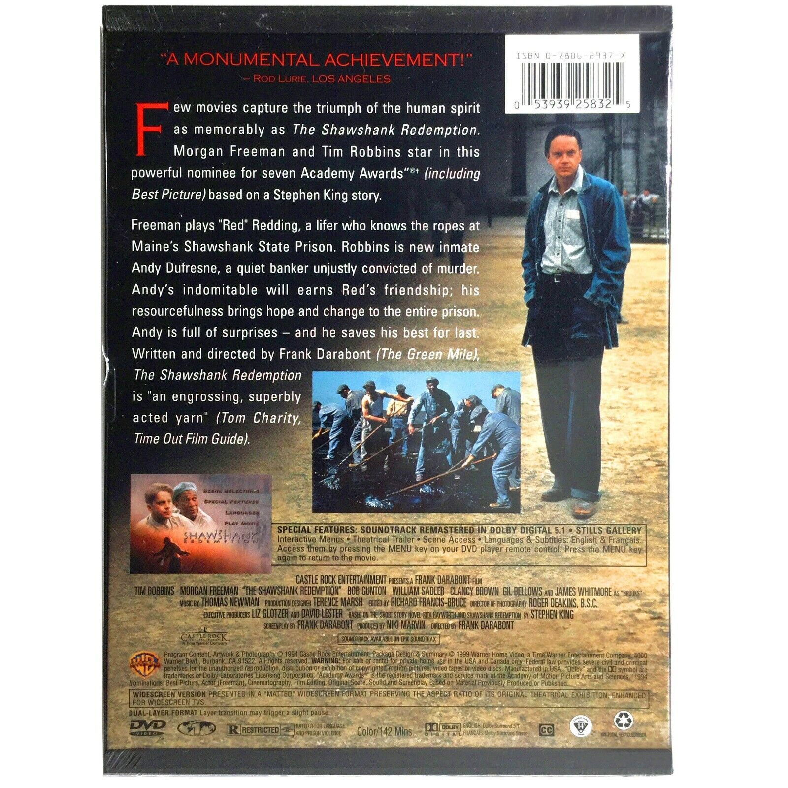 The Shawshank Redemption (DVD, 1994, Widescreen) *Like New ! Morgan ...