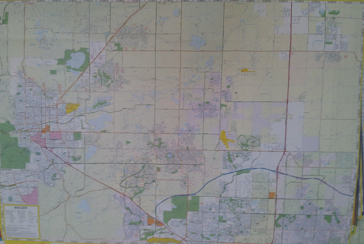 Longmont Boulder Broomfield 27 x 39 Laminated Wall Map (G) - Maps & Atlases