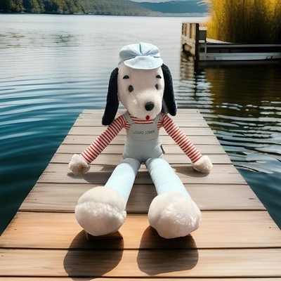 Long John Plush Jerry Elsner 22” Knee Hugger stuffed Dog - Vintage