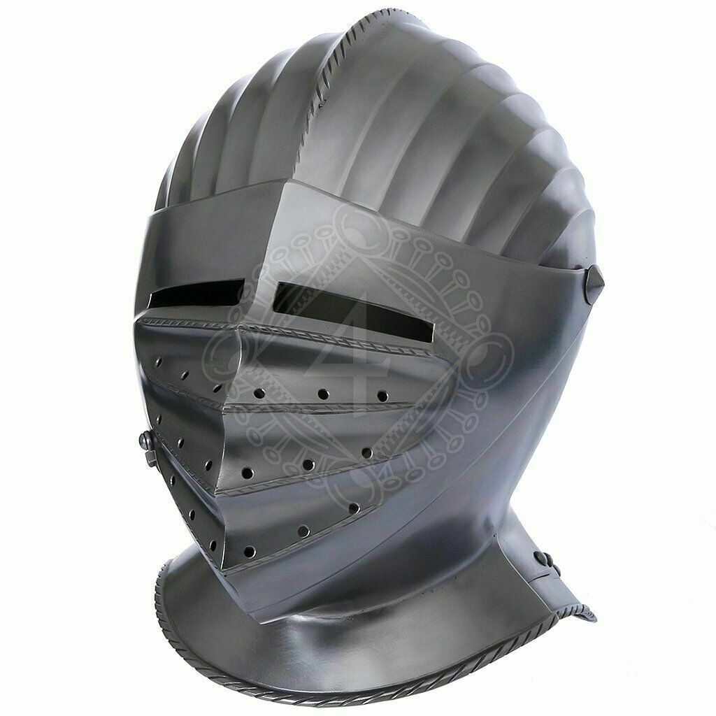 Medieval Knight Maximilian Close Faced Helmet Battle Warrior Armor ...