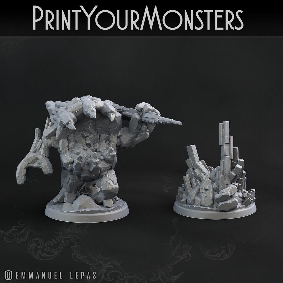 3D Printed Print Your Monsters Little Golem Set 28mm - 32mm D&D ...