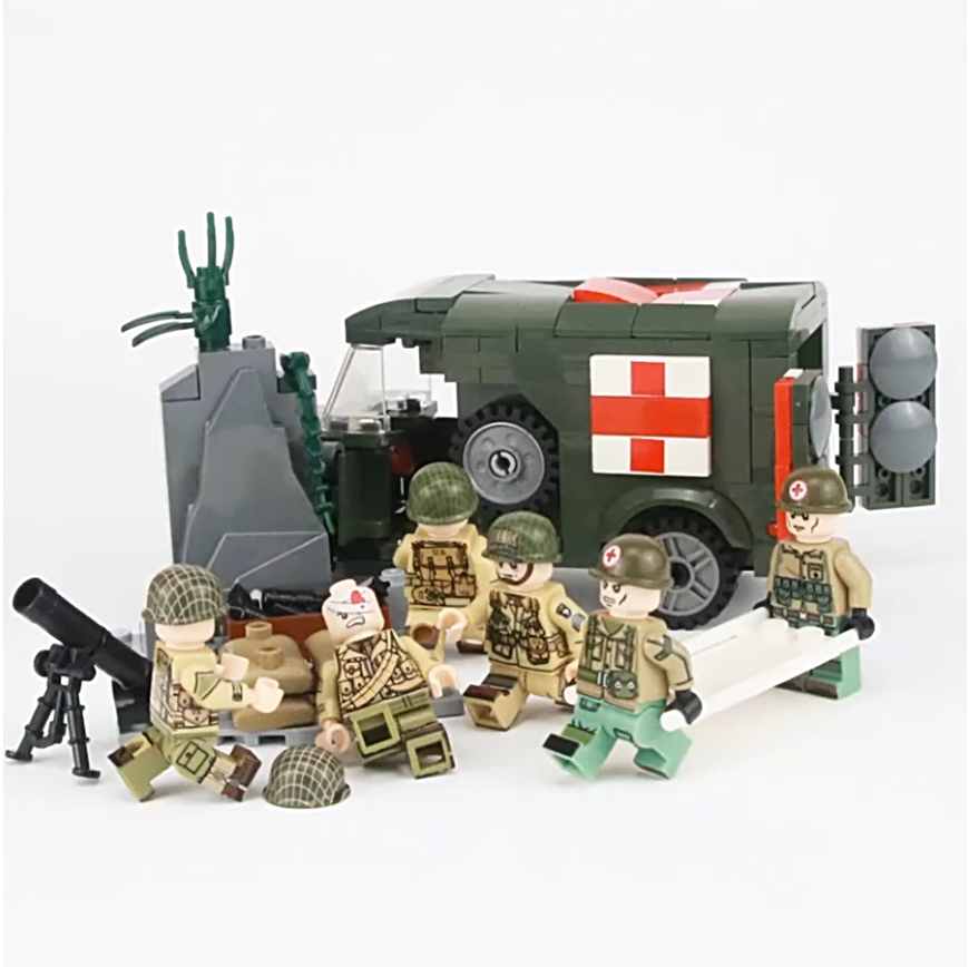 WW2 US Army Military Medic Team Minifigures Set The Dodge WC-54 and ...