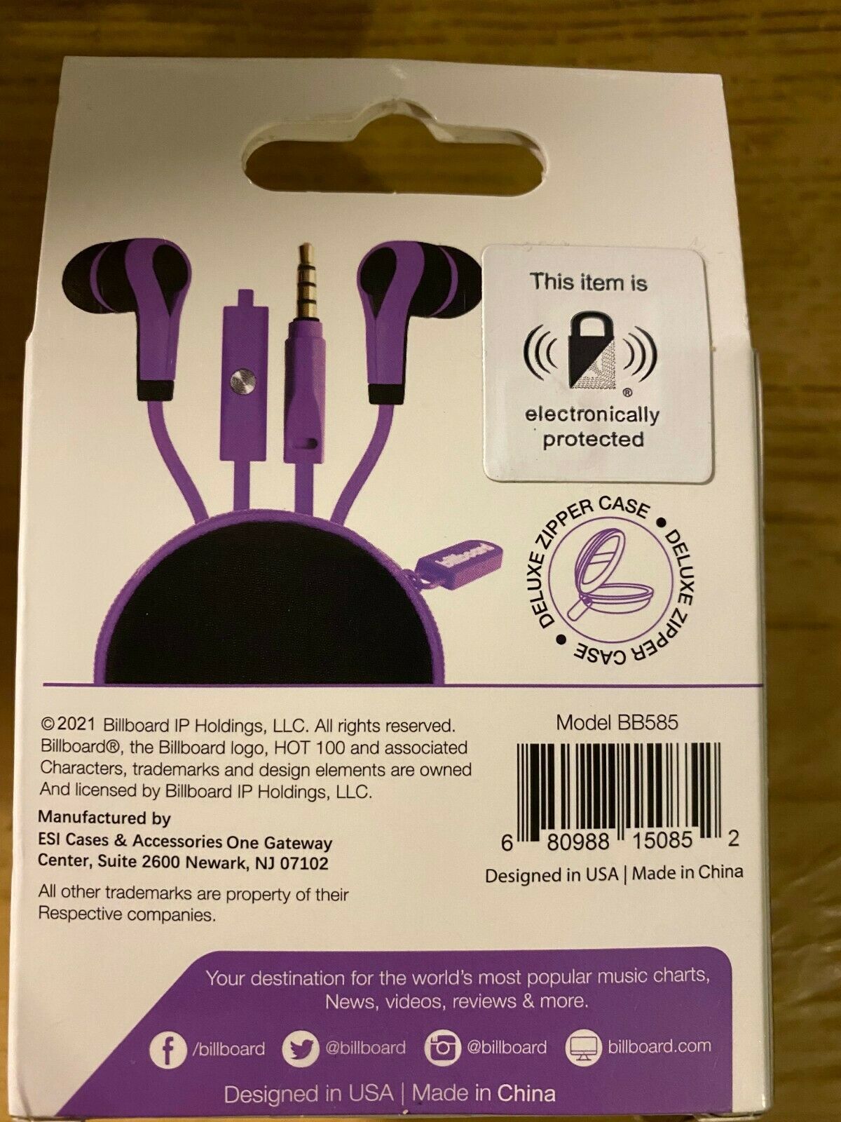 Billboard Stereo Earbuds with Mic and zippered case Model BB585 ...